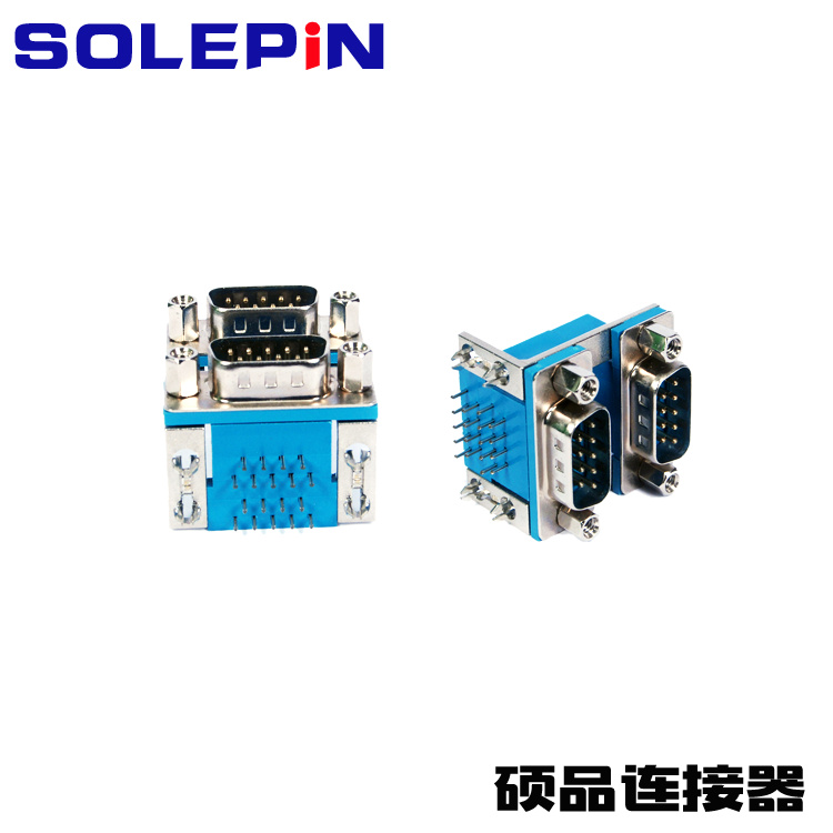 Dual-layer D-SUB 9P Male to 9P Male with Screw-连接器_线束_端子_插座-硕品电子