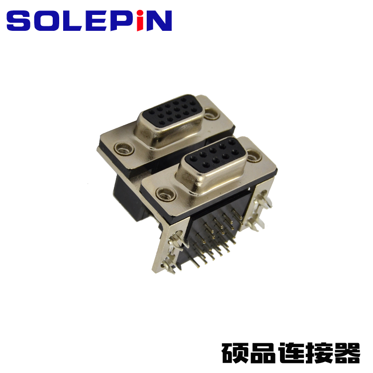 Dual-layer D-SUB 15P Female to 9P Female-连接器_线束_端子_插座-硕品电子
